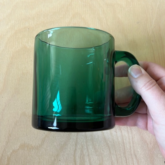Dining | Made In The Usa Vintage Emerald Clear Green Glass Mug | Poshmark